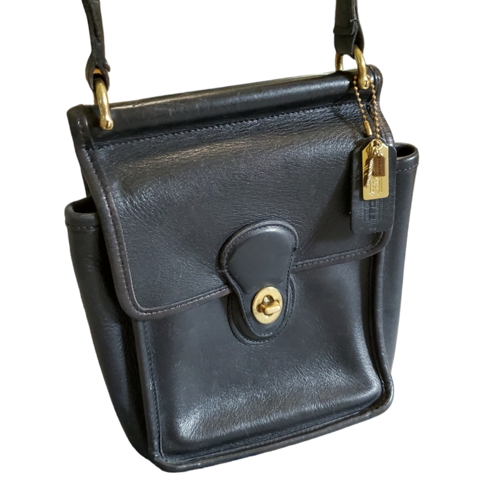 Vintage Coach Murphy Crossbody Bag 9930 Black & Brass… - Gem